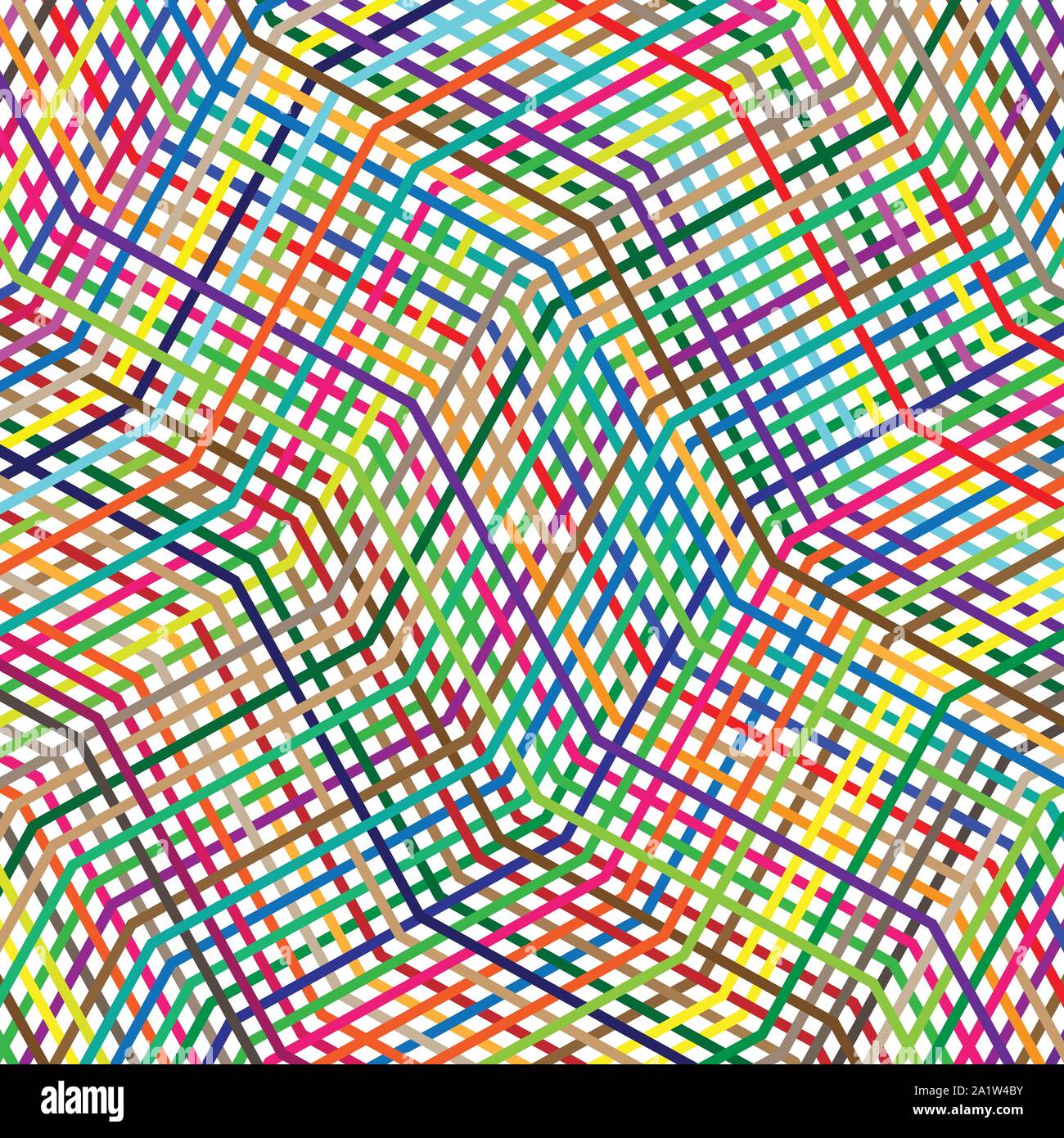 Colorful scribble, cross hatch geometric lines pattern. Intersecting ...