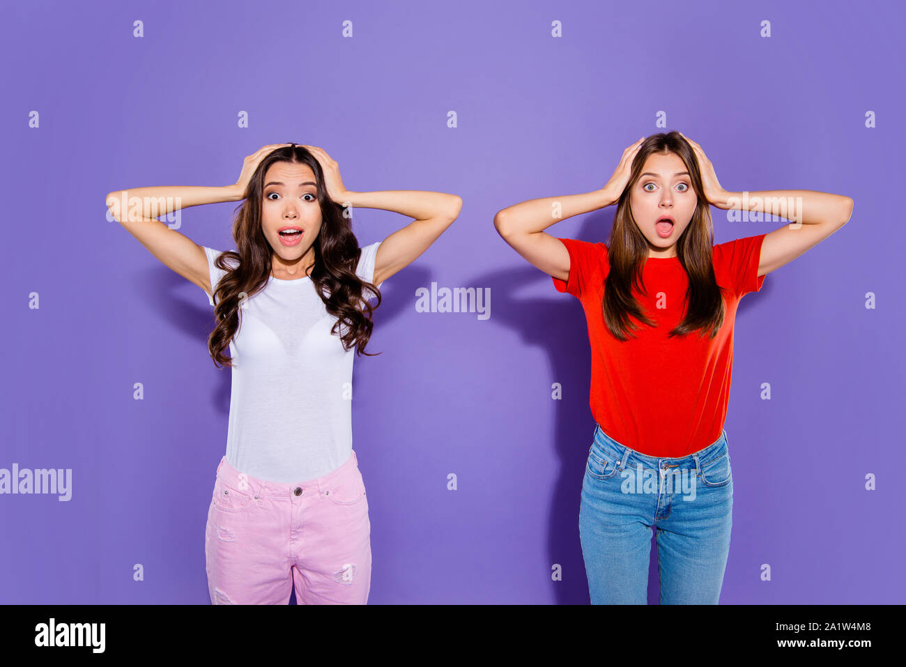 Portrait of two nice lovely adorable fascinating attractive char Stock ...