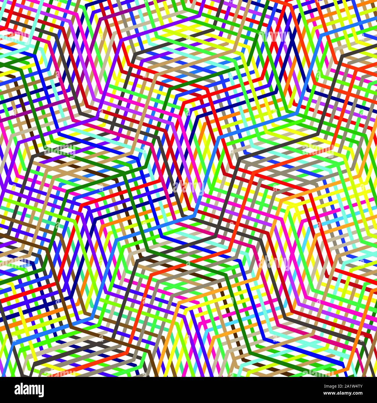 Colorful scribble, cross hatch geometric lines pattern. Intersecting ...