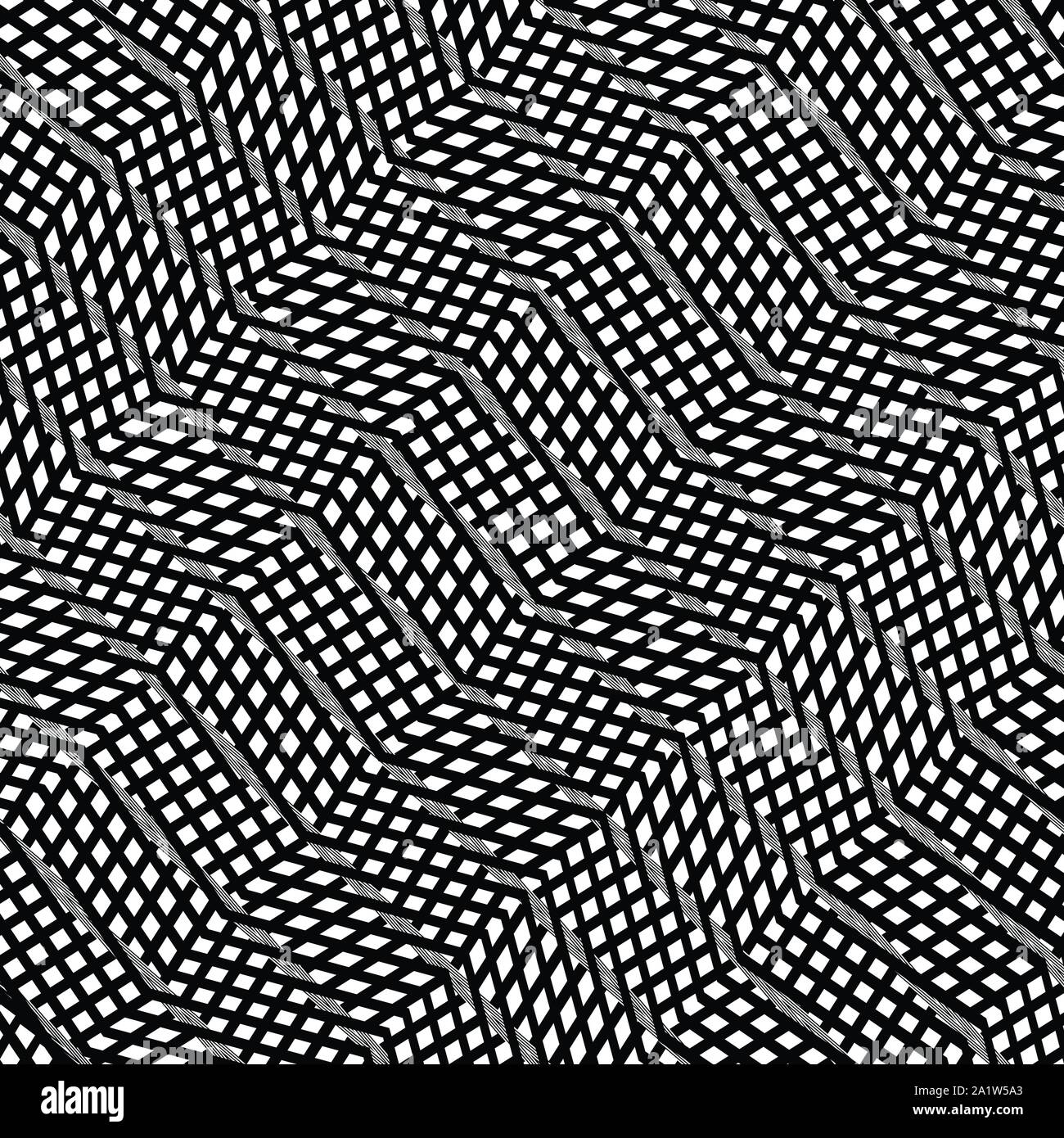 Grid pattern, mesh background of wavy, waving distortion, deformation ...