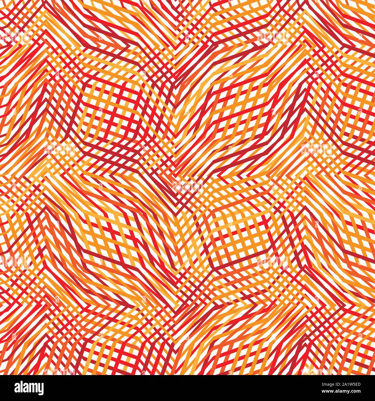 Intersected, interweaved irregular lines, stripes orange, yellow grid ...
