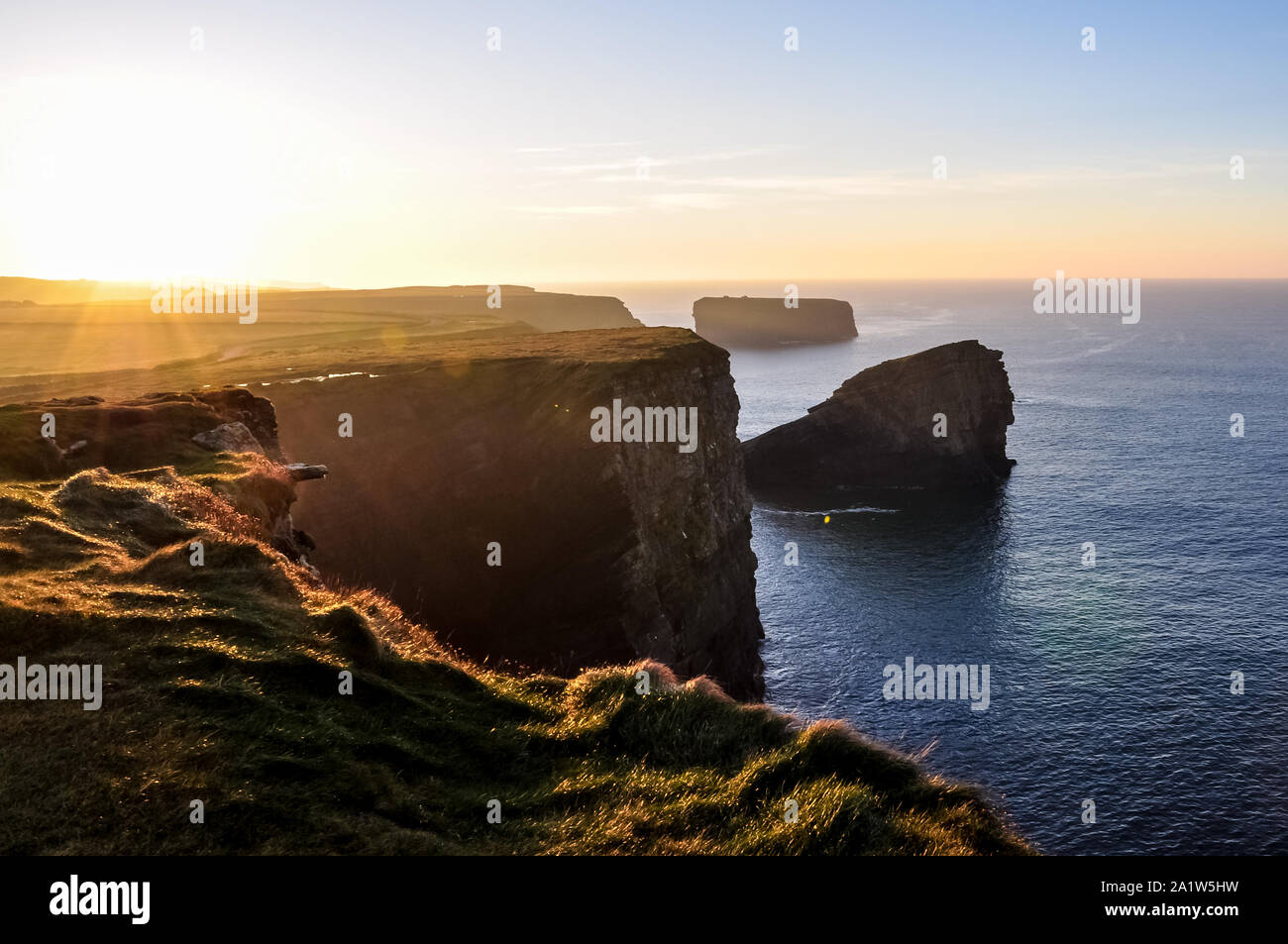 Path along the cliffs of Kilkee in Ireland tourist attraction Stock ...