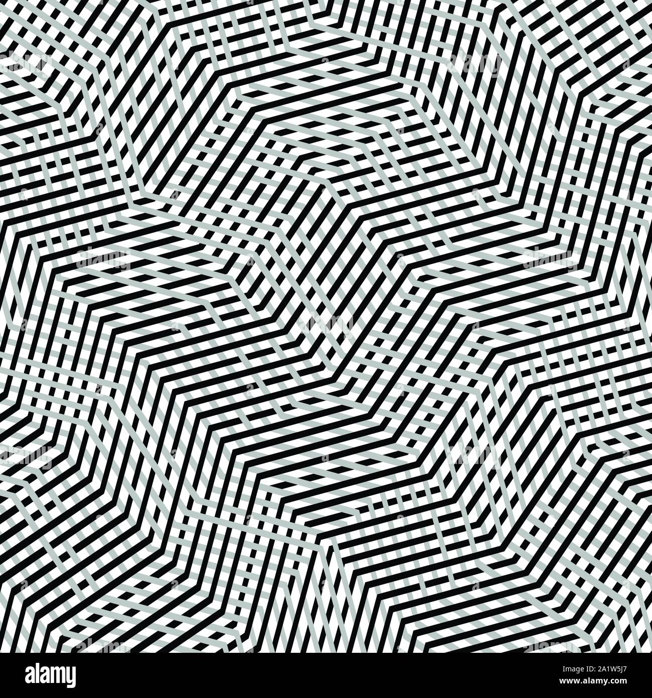 Interlace, interlocking lines. Curve, flex intersecting lines grid ...