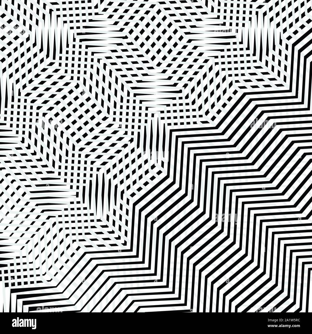 Interlace, interlocking lines. Curve, flex intersecting lines grid ...