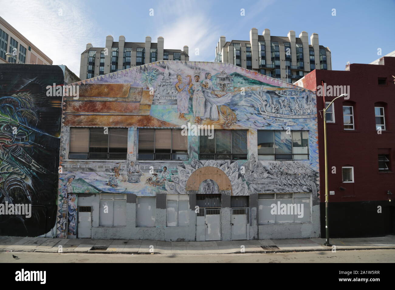 USA, SAN FRANCISCO-CIRCA AUGUST 2019--unidentified graffiti in the wall ...