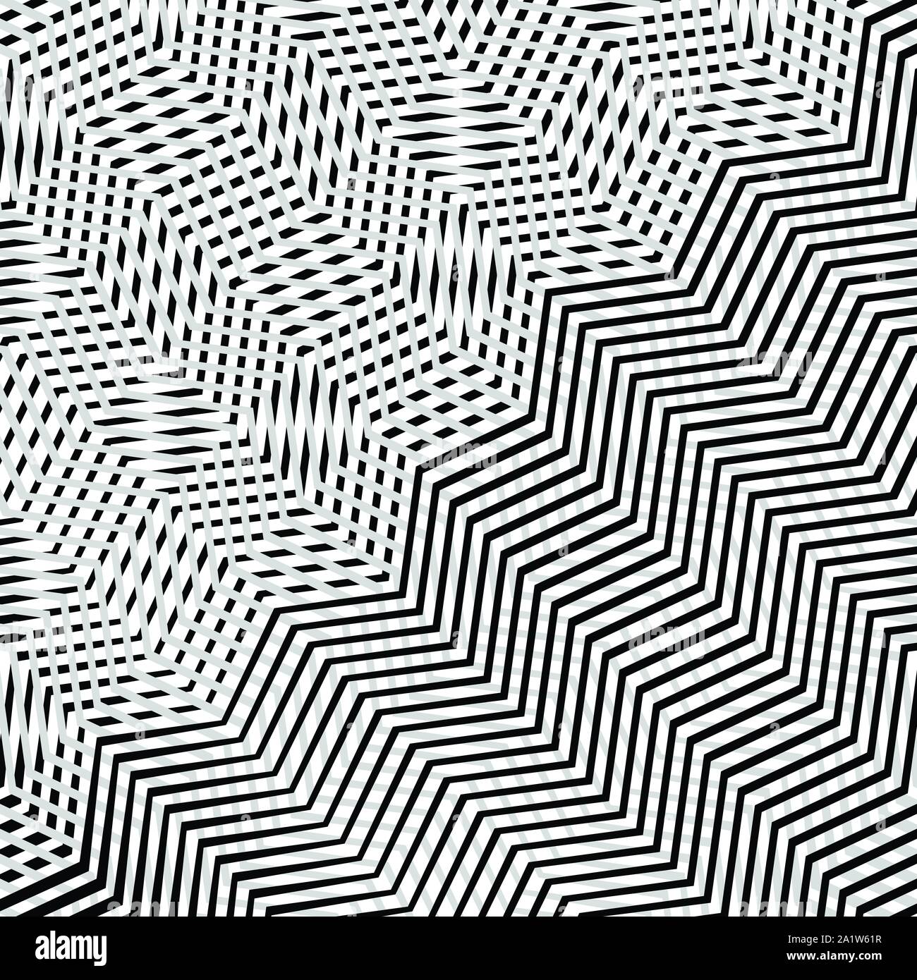 Interlace, interlocking lines. Curve, flex intersecting lines grid ...