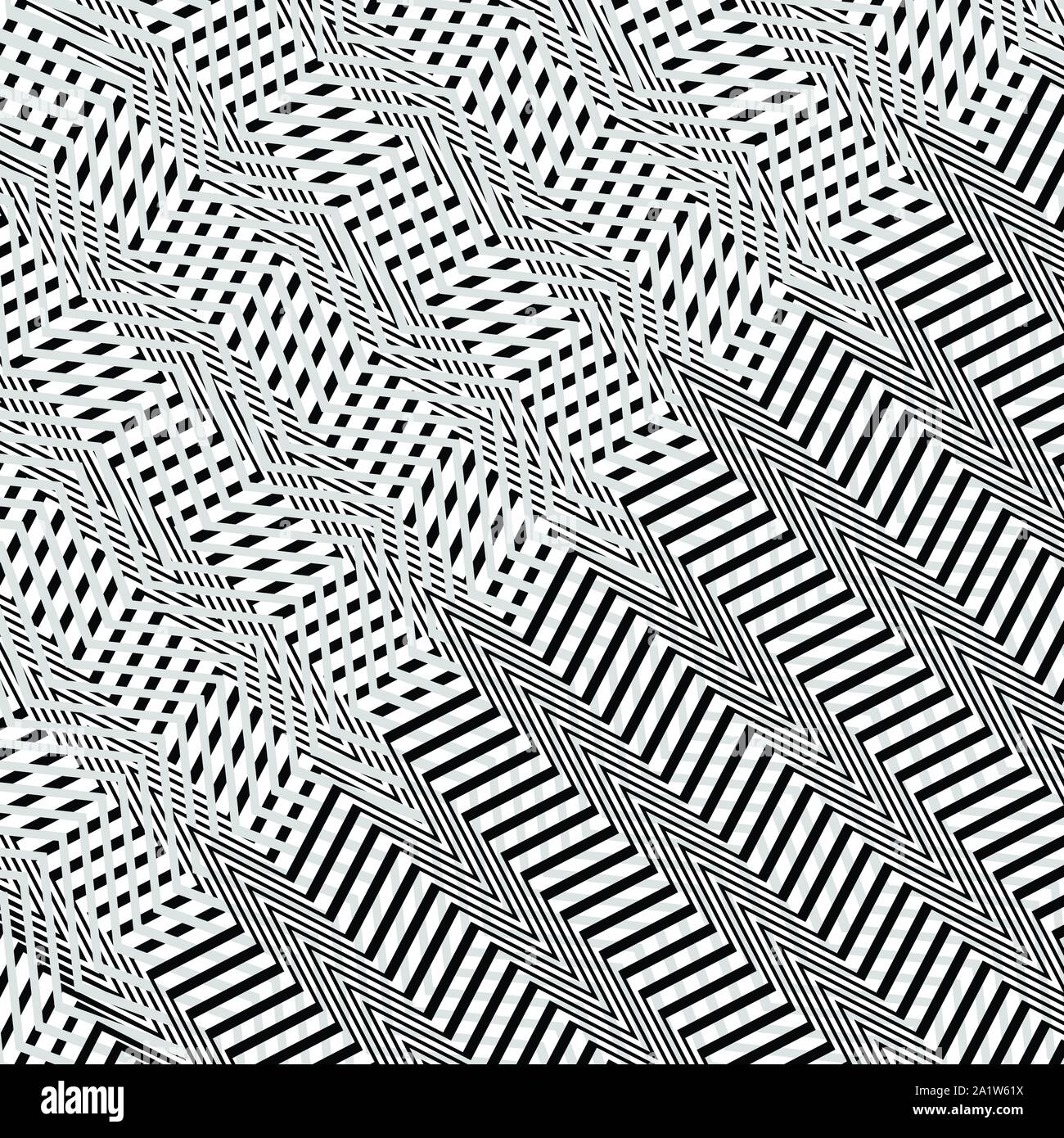 Interlace, interlocking lines. Curve, flex intersecting lines grid, mesh. Interweaved waving ...