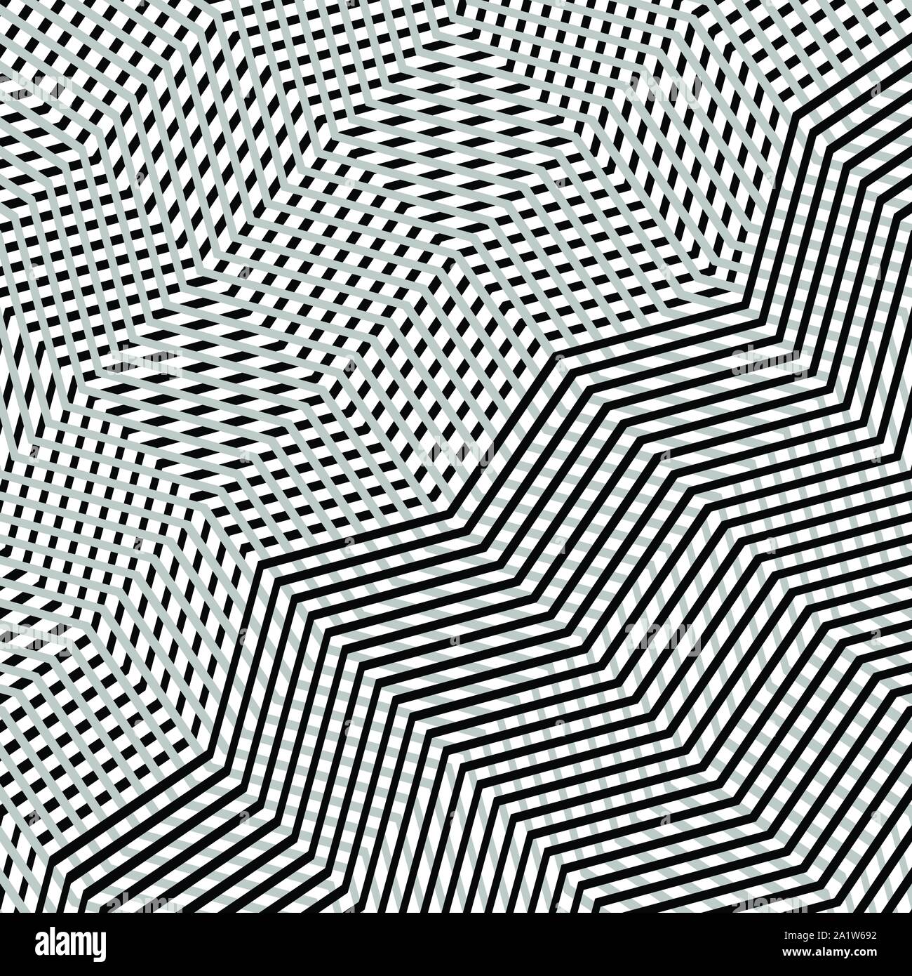 Interlace, interlocking lines. Curve, flex intersecting lines grid ...