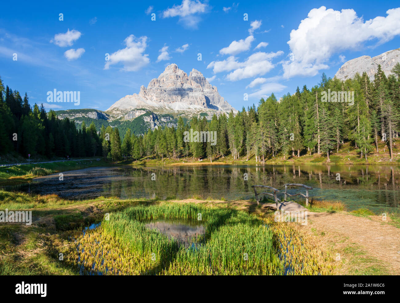 lake in the dolomite mountains Stock Photo - Alamy