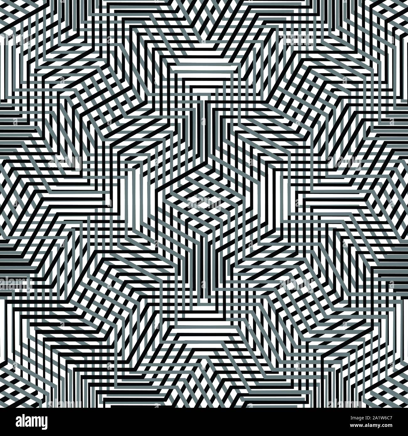 Interlace, interlocking lines. Curve, flex intersecting lines grid, mesh. Interweaved waving ...