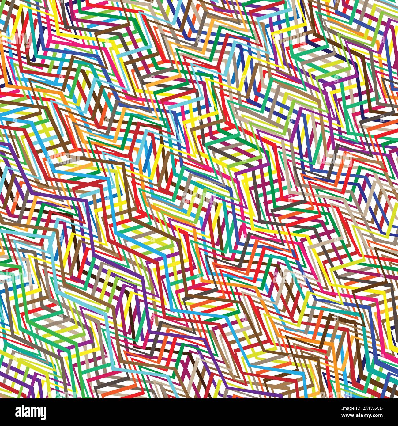 Colorful scribble, cross hatch geometric lines pattern. Intersecting ...