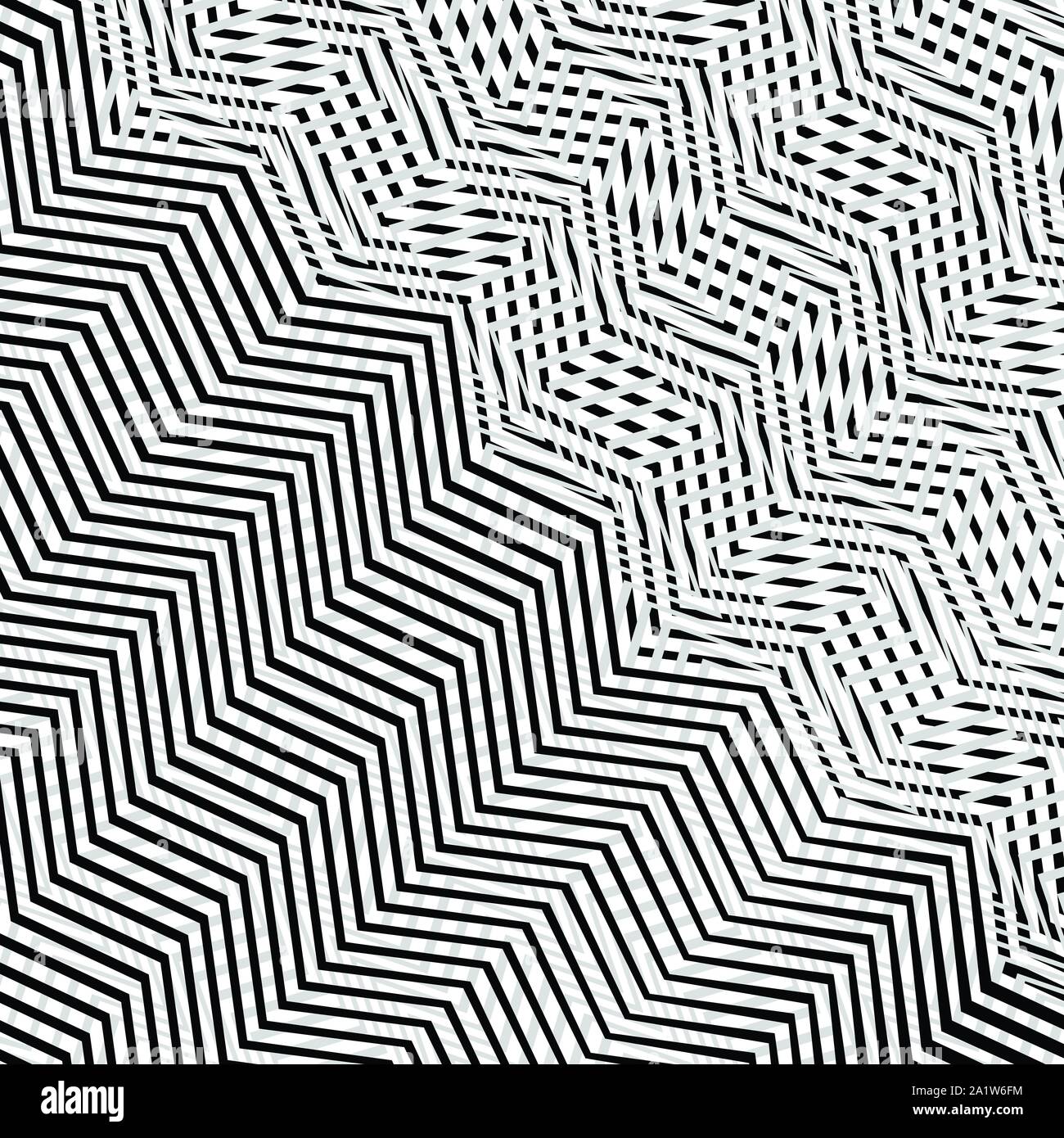 Interlace, interlocking lines. Curve, flex intersecting lines grid ...