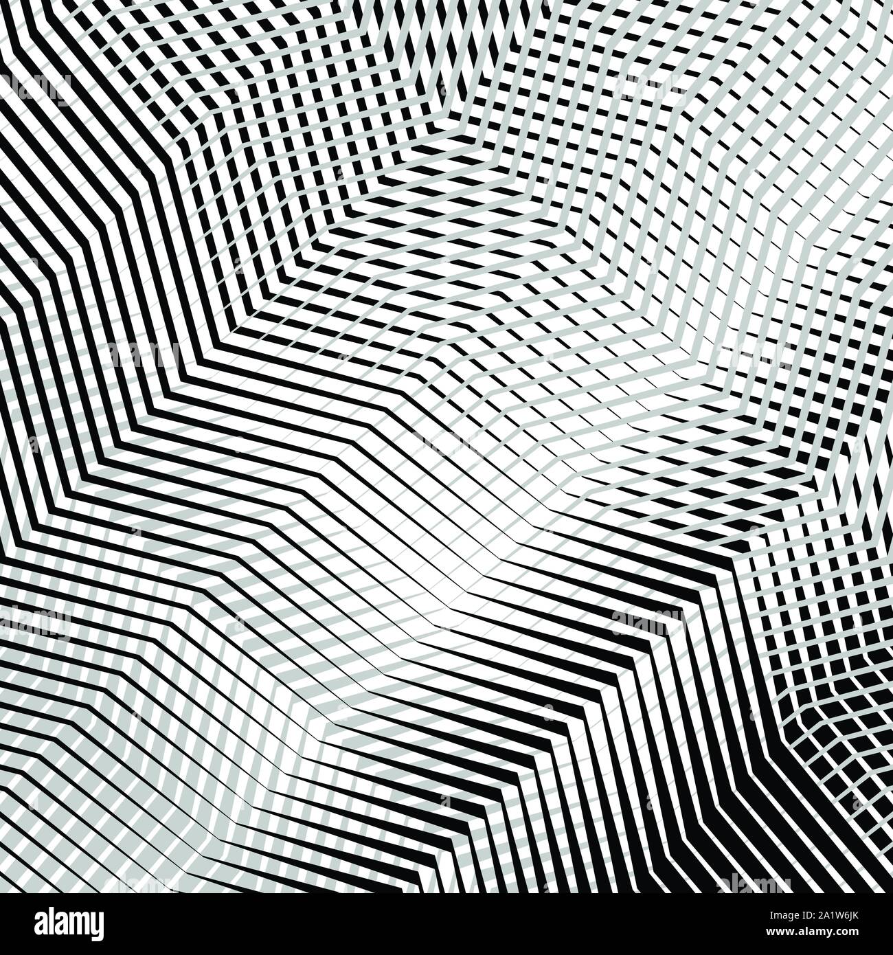 Interlace, interlocking lines. Curve, flex intersecting lines grid ...