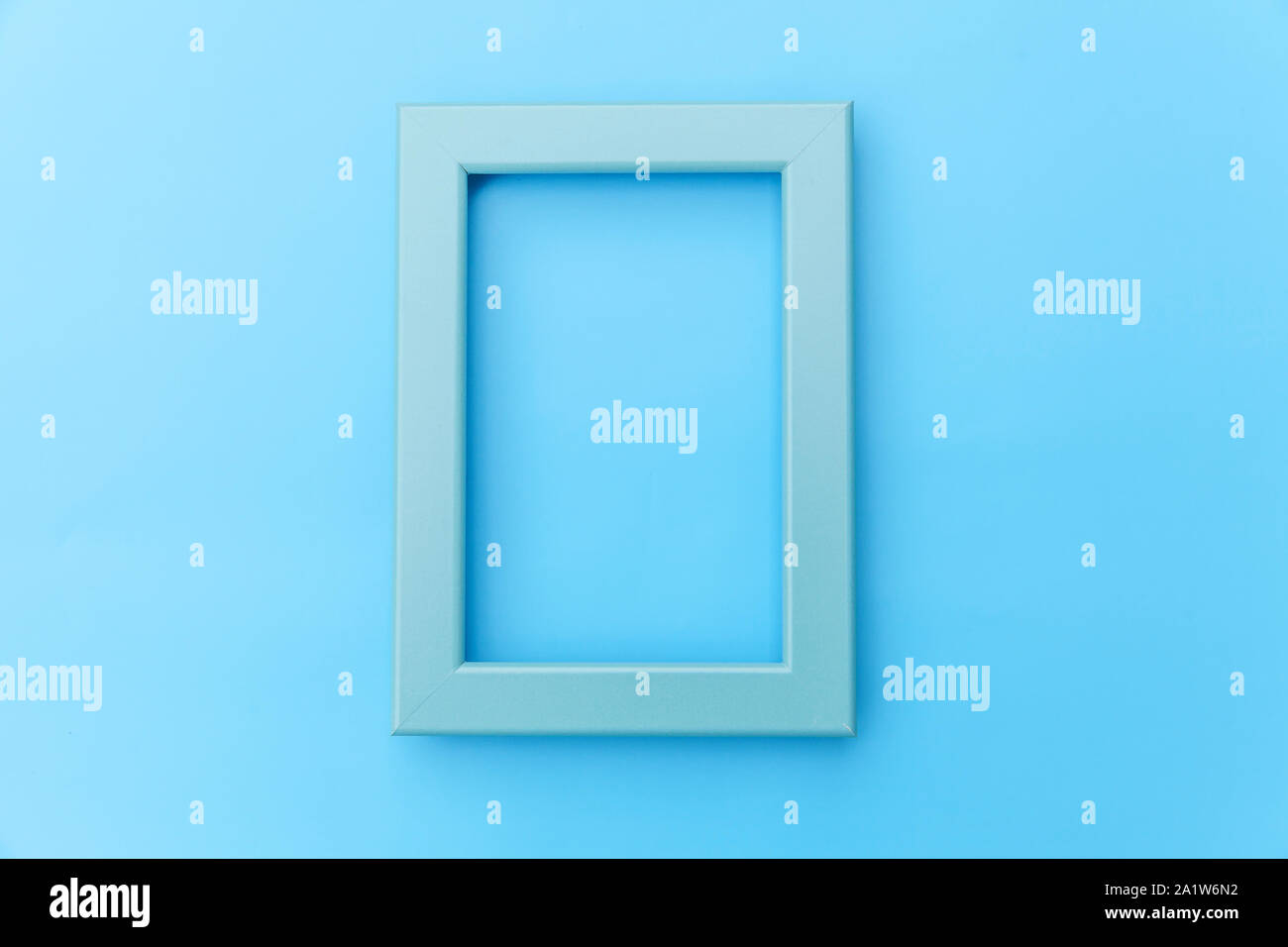 Simply design with empty blue frame isolated on blue pastel colorful ...