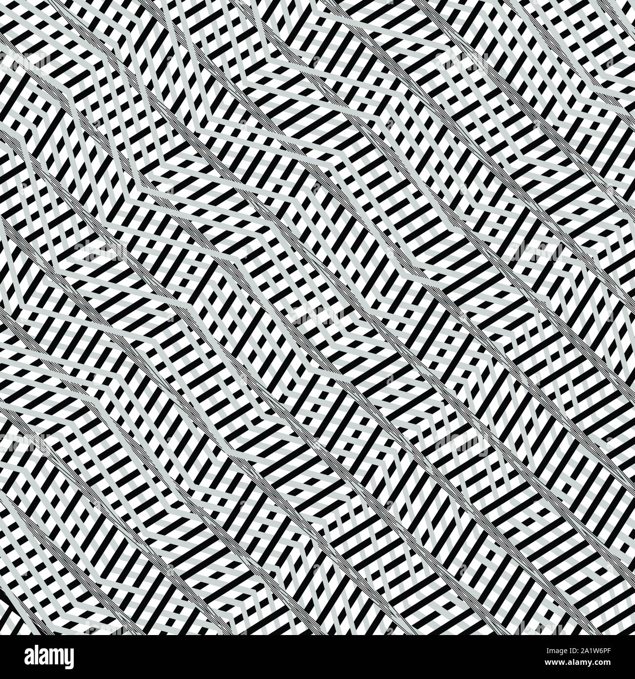 Interlace, interlocking lines. Curve, flex intersecting lines grid ...