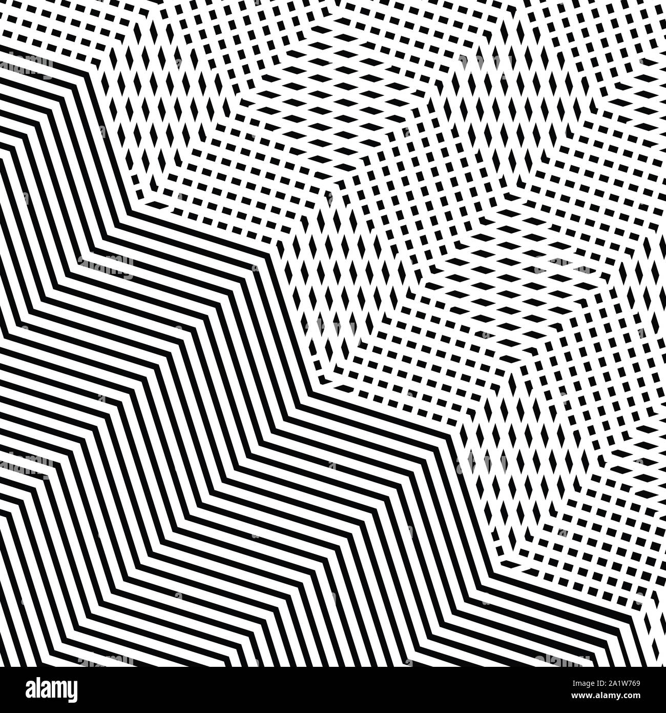 Interlace, interlocking lines. Curve, flex intersecting lines grid ...