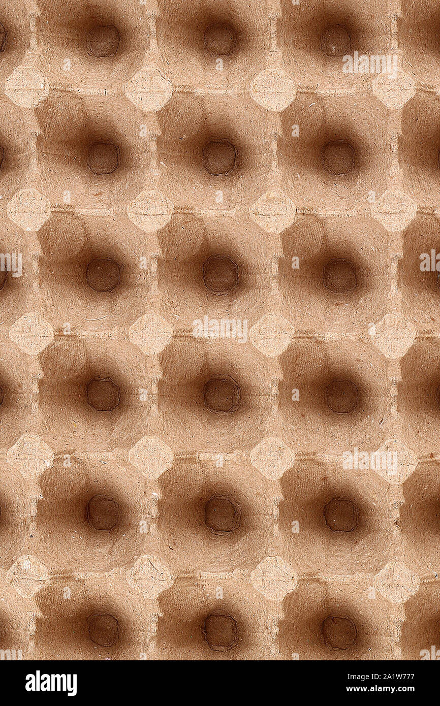 Texture cardboard egg. Top view of egg shell packaging. Empty packaging ...