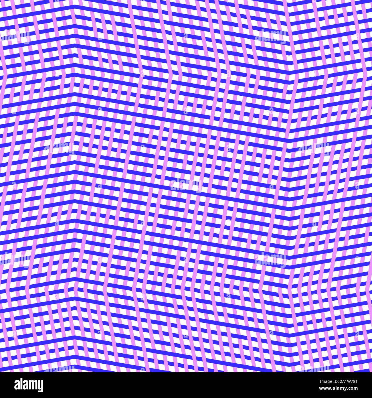Intersected, interweaved irregular lines, stripes purple, pink grid ...