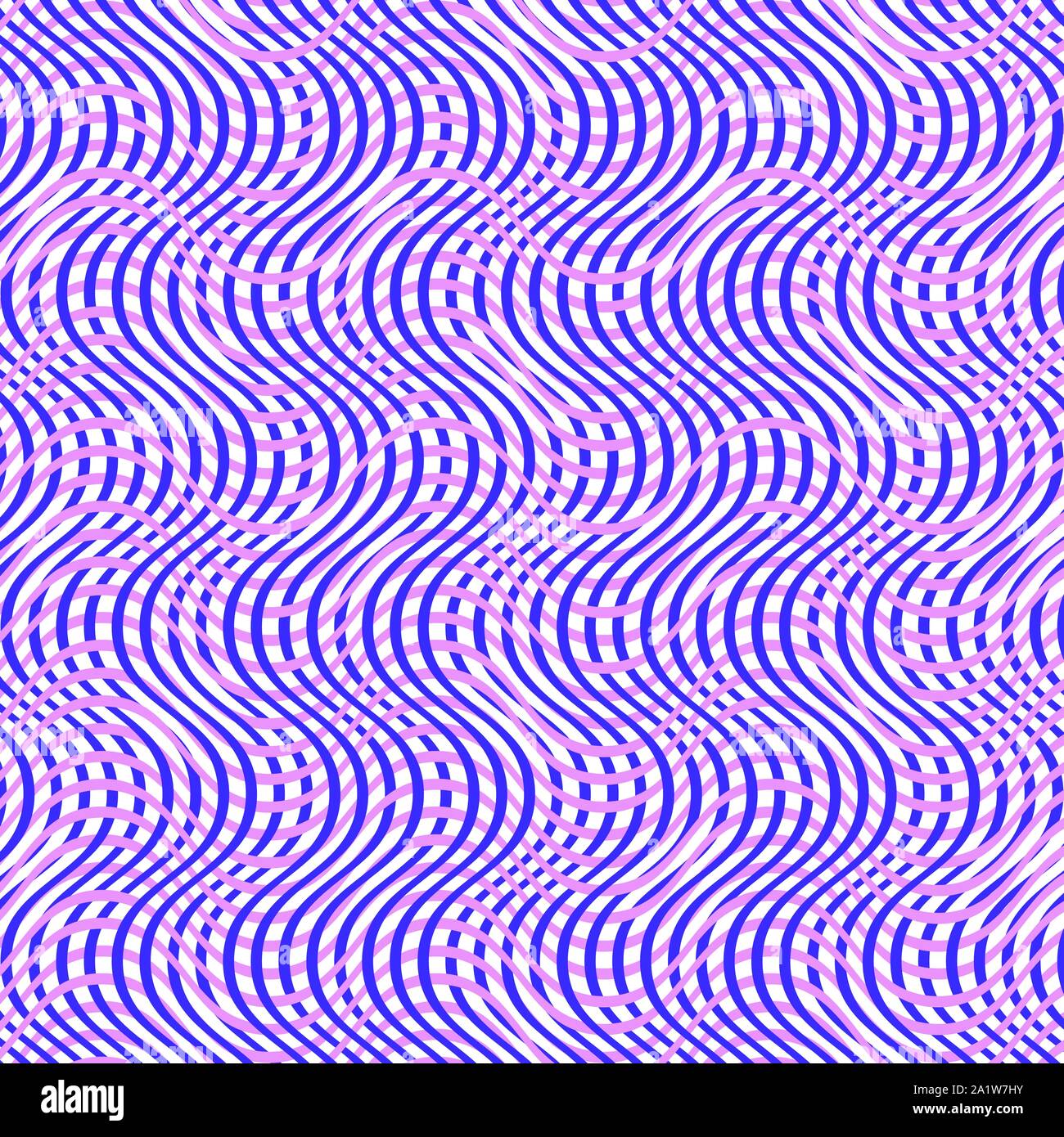 Intersected, interweaved irregular lines, stripes purple, pink grid ...