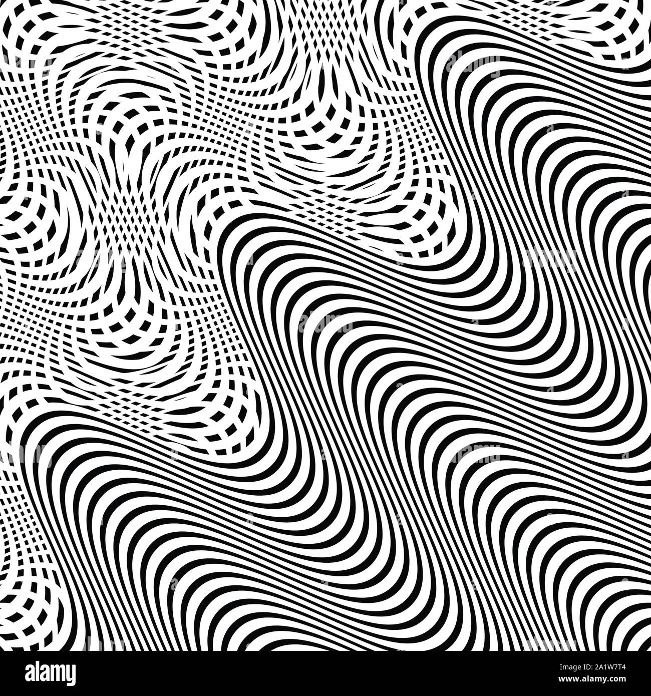 Interlace, interlocking lines. Curve, flex intersecting lines grid ...