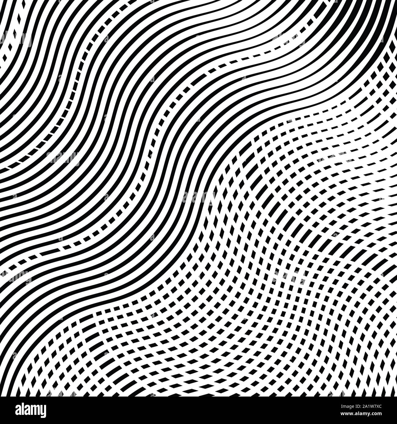 Interlace, interlocking lines. Curve, flex intersecting lines grid, mesh. Interweaved waving ...