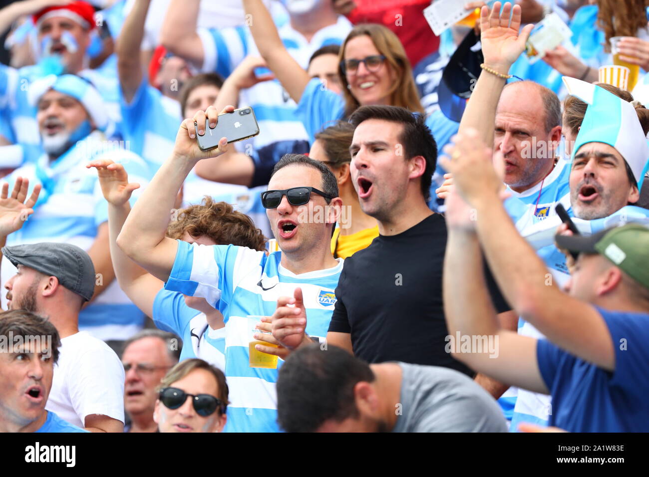 Higashiosaka, Osaka, Japan. 28th Sep, 2019. Argentina Team fans Rugby ...