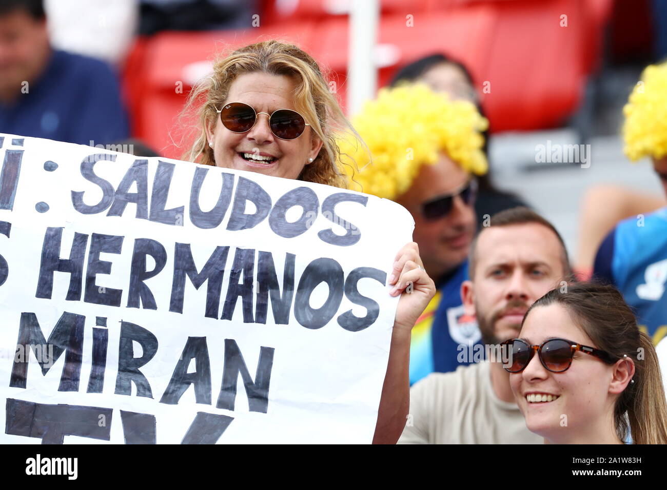Higashiosaka, Osaka, Japan. 28th Sep, 2019. Argentina Team fans Rugby ...