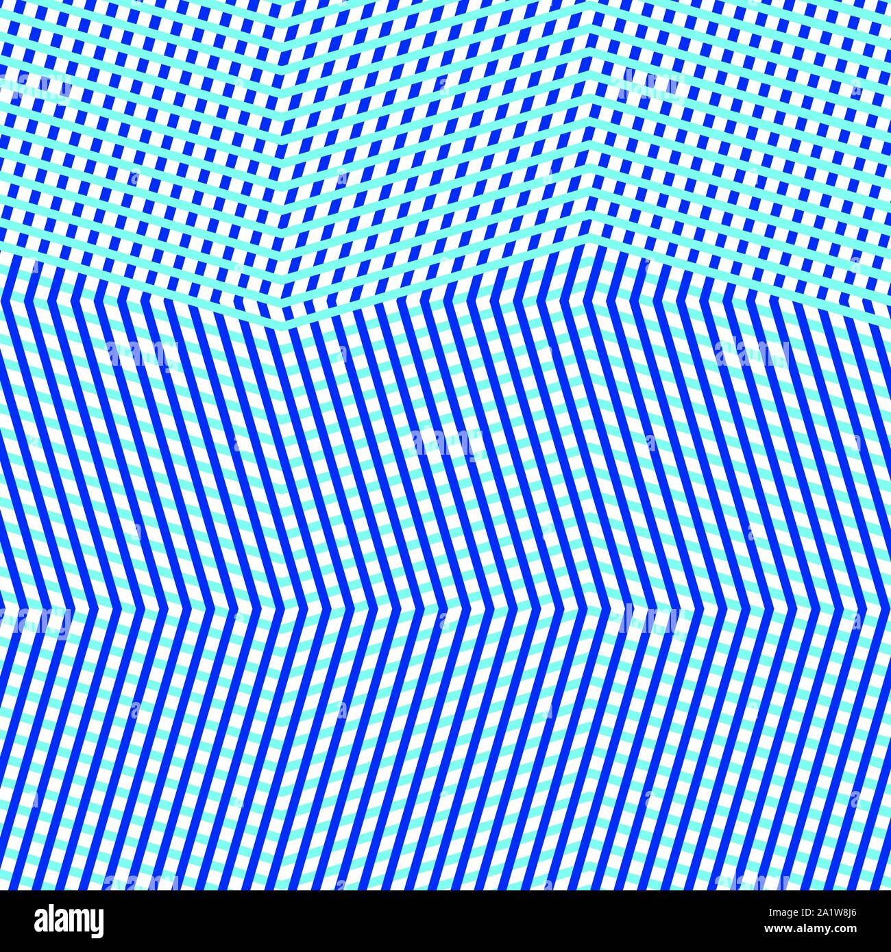 Intersected, interweaved irregular blue lines, blue stripes grid ...