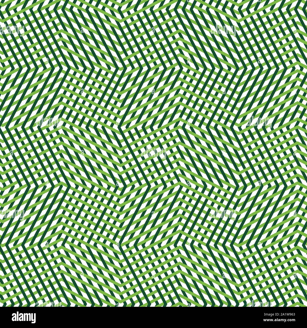 Intersected, interweaved irregular lines, stripes green grid pattern ...