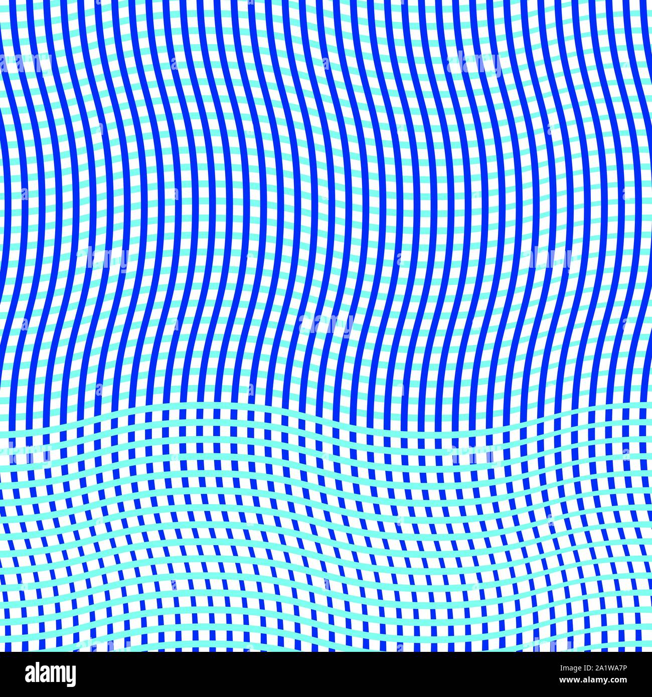 Intersected, interweaved irregular blue lines, blue stripes grid ...