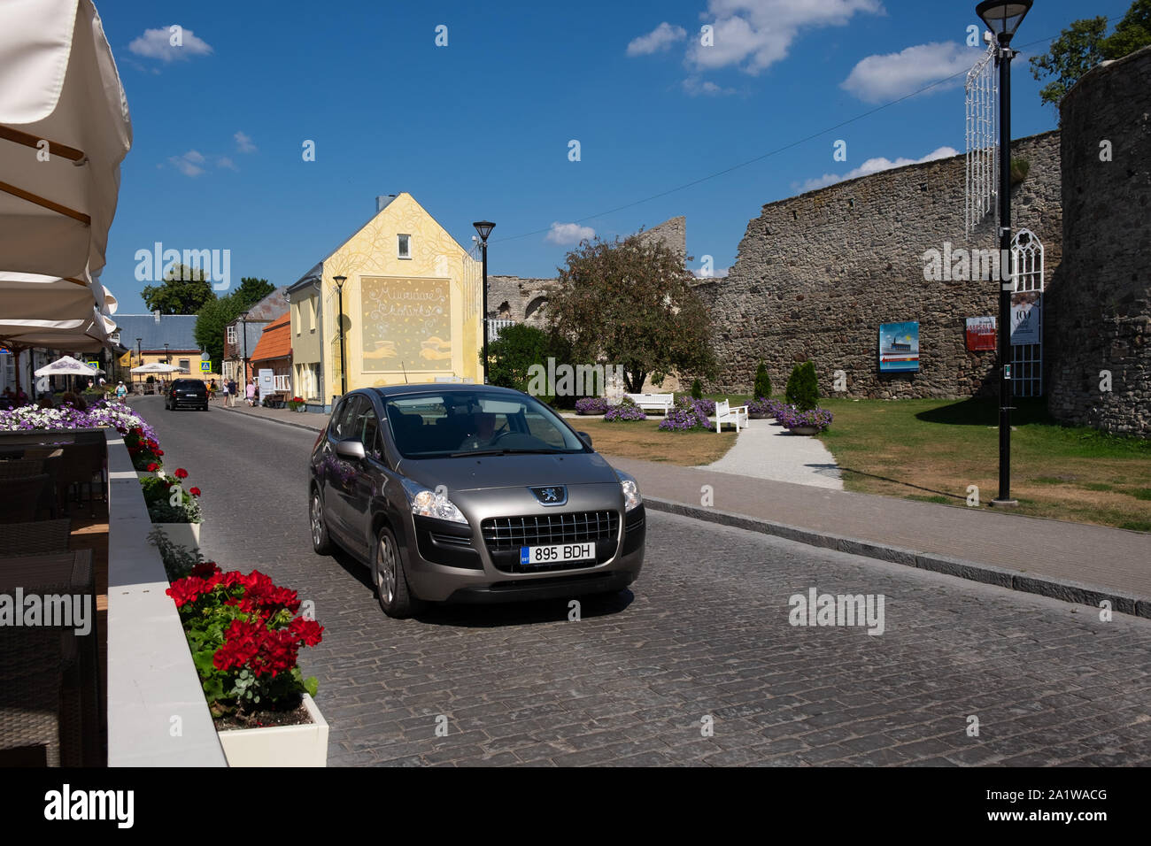 Heritage buildings in Karja street next to the 13th century Haapsalu ...