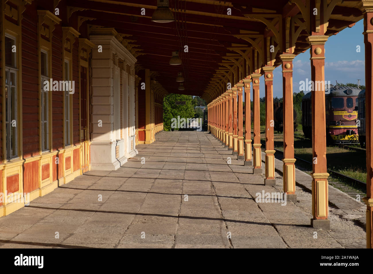 Platform of Haapsalu railway station in Haapsalu, Estonia, Baltic ...