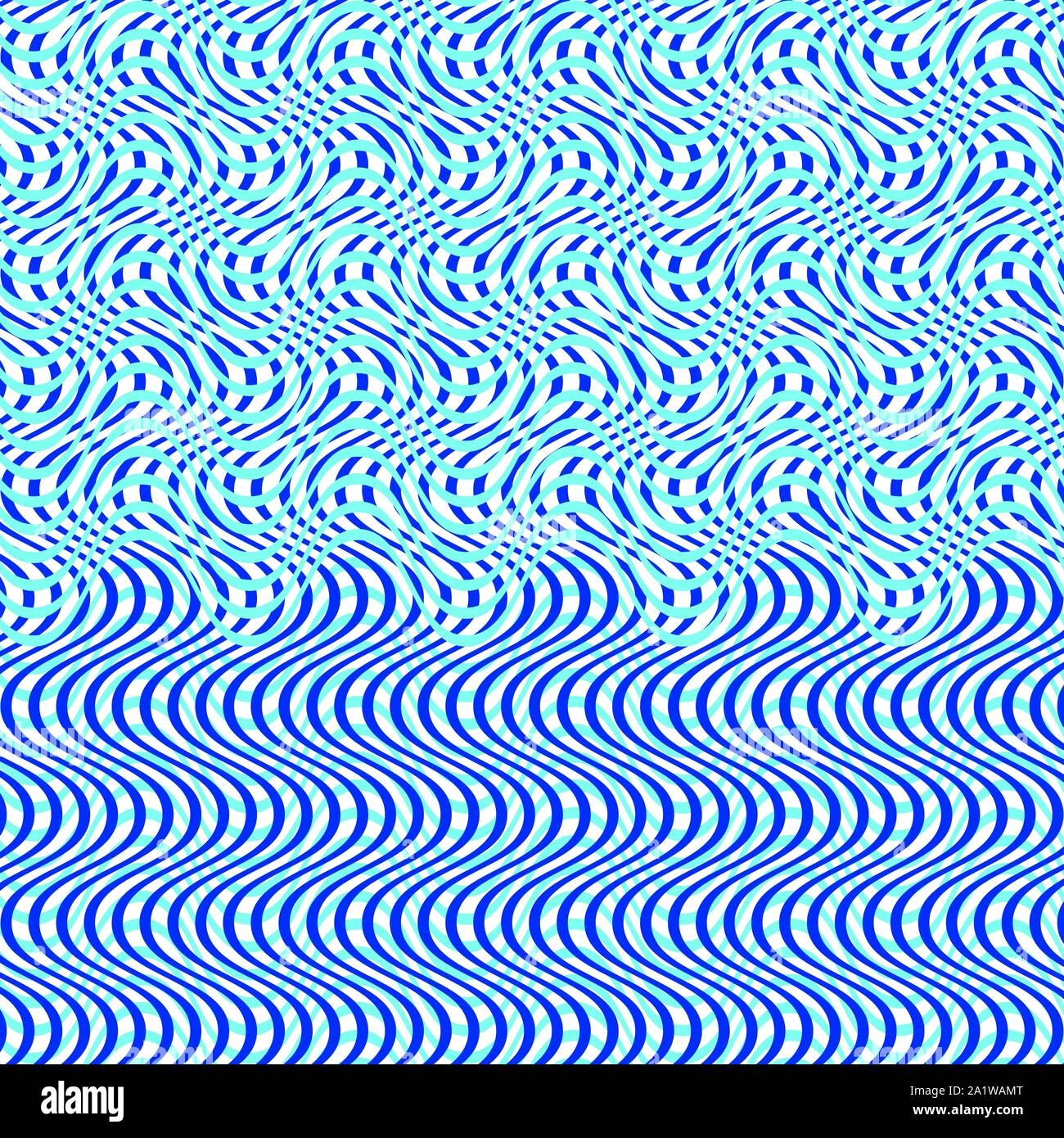 Intersected, interweaved irregular blue lines, blue stripes grid ...