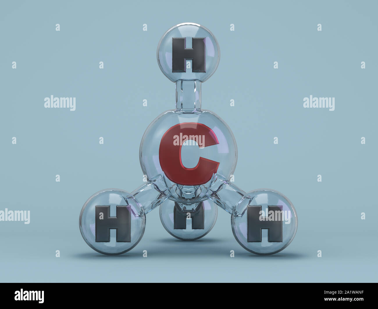 Methane Molecule Image. Science background. 3D rendering Stock Photo ...