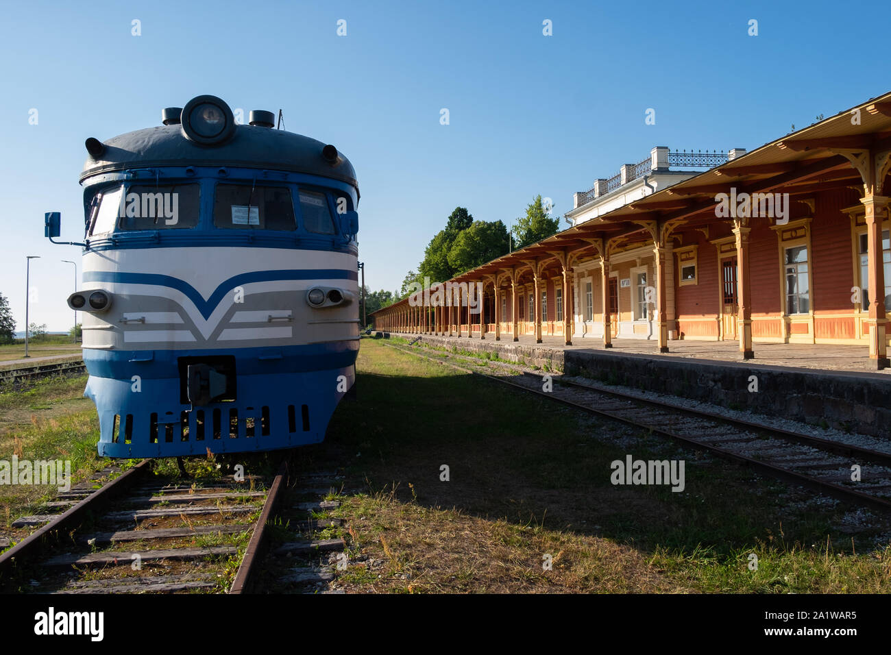 Locomotive at Haapsalu railway station in Haapsalu, Estonia, Baltic ...