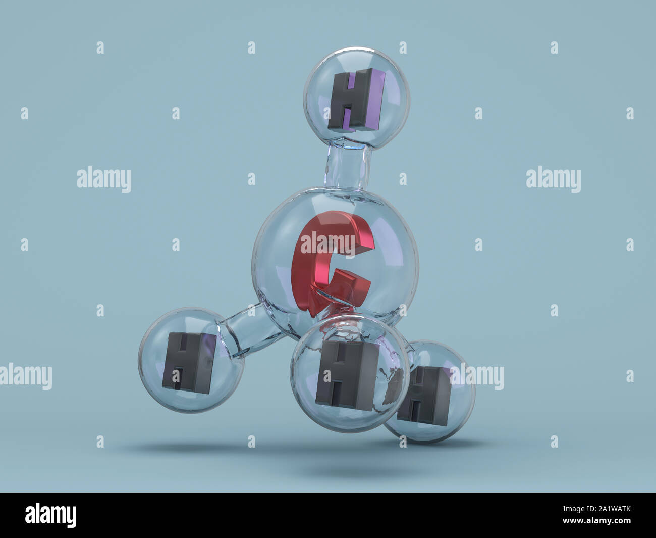 Methane Molecule Image. Science background. 3D rendering Stock Photo ...