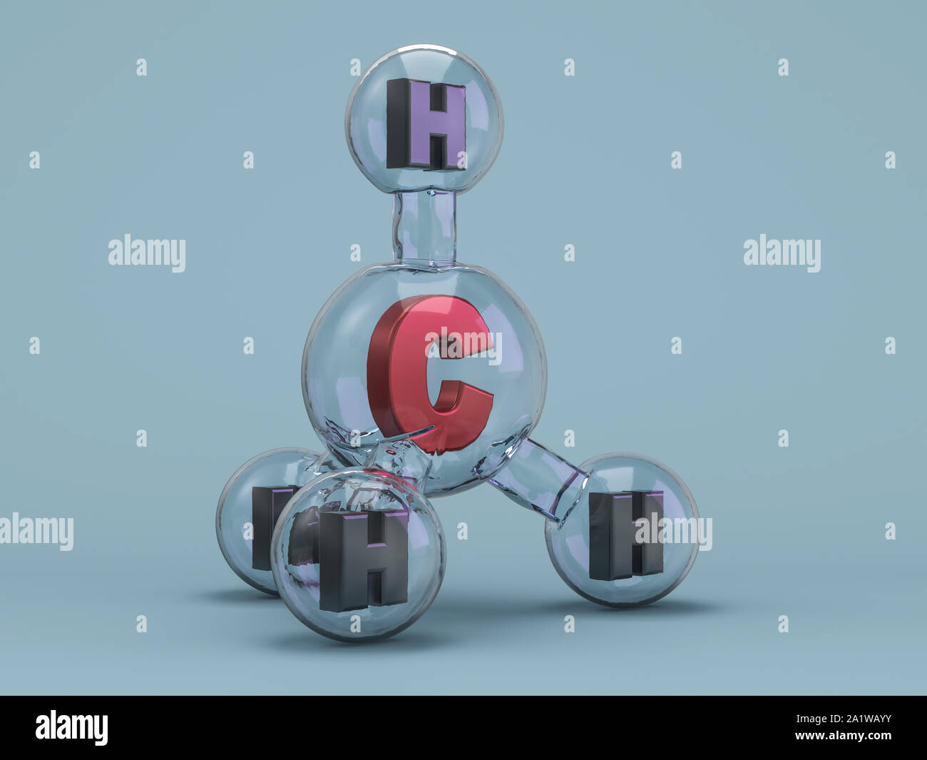 Methane Molecule Image. Science background. 3D rendering Stock Photo ...