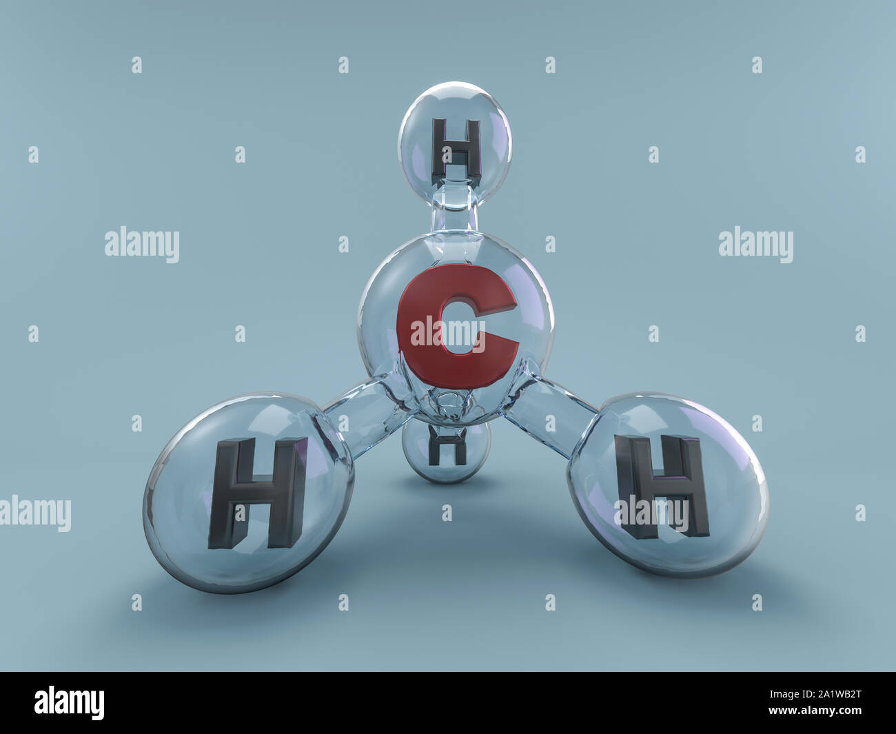Methane Molecule Image. Science background. 3D rendering Stock Photo ...