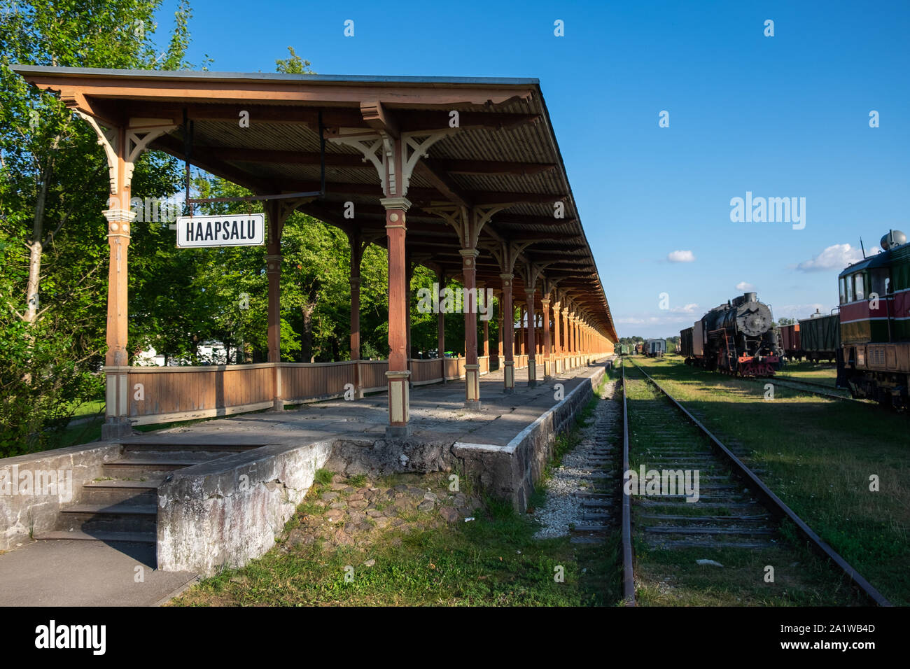 Platform of Haapsalu railway station in Haapsalu, Estonia, Baltic ...
