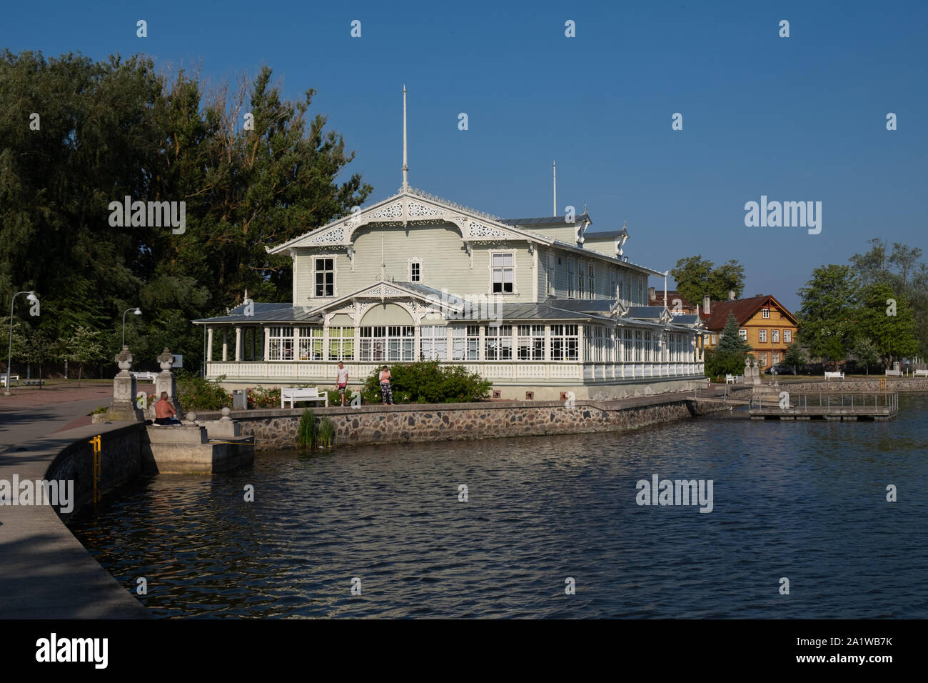 Wooden Haapsalu Resort Hall on the seaside promenade in Haapsalu ...