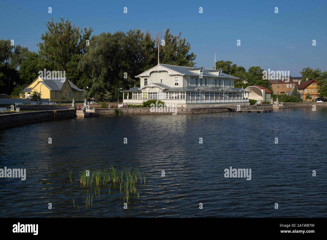 Wooden Haapsalu Resort Hall on the seaside promenade in Haapsalu ...