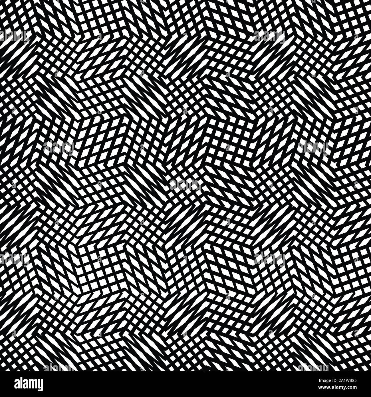 Warp, free-form reticular array, matrix of lines. Complex geometric net ...
