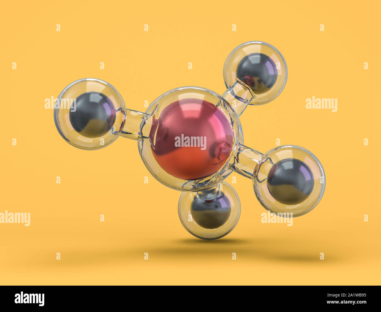 Methane Molecule Image. Science background. 3D rendering Stock Photo ...
