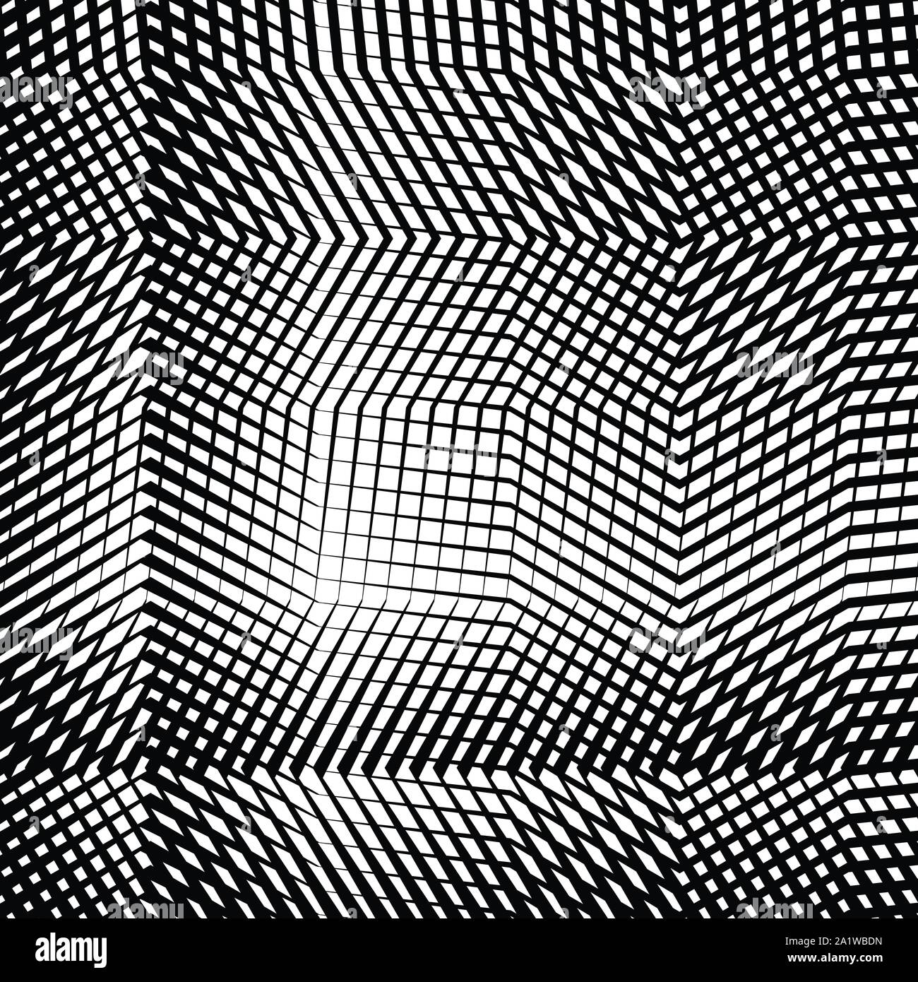 Warp, free-form reticular array, matrix of lines. Complex geometric net ...