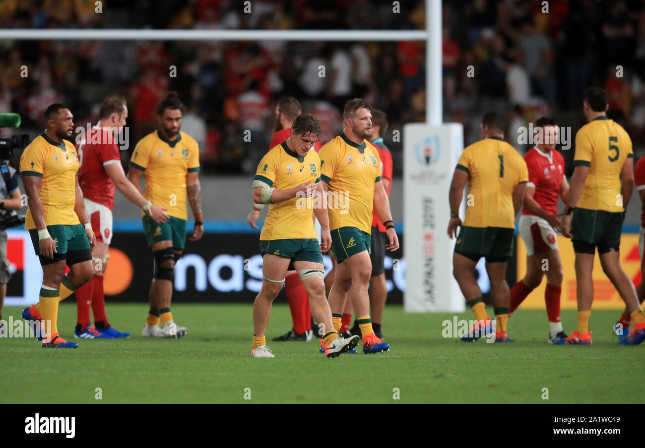 Australia players walk off dejected during the 2019 Rugby World Cup ...