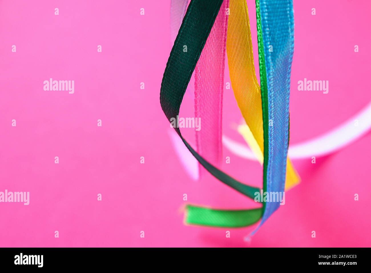 multi-colored ribbons for sewing, needlework from fabric Stock Photo ...