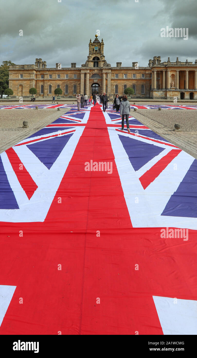 Union Jack art installation exhibit outside Blenheim Palace. It was ...