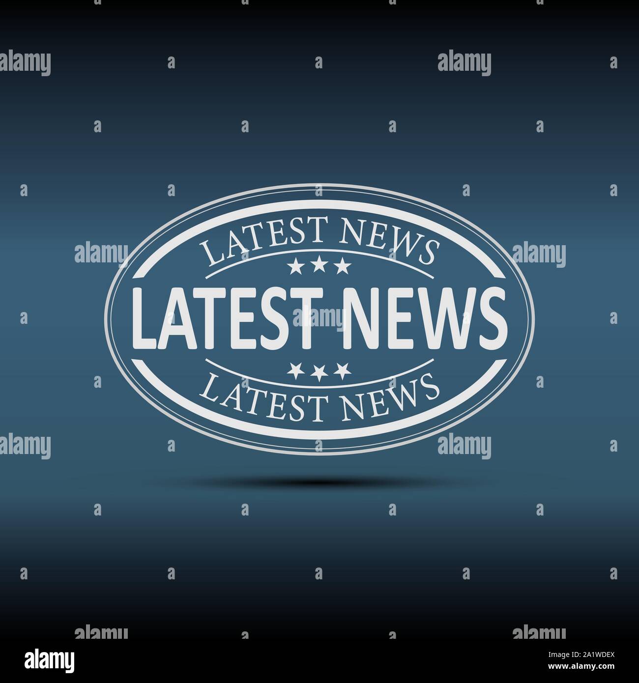 Latest news modern style label design in blue and white color. Isolated ...