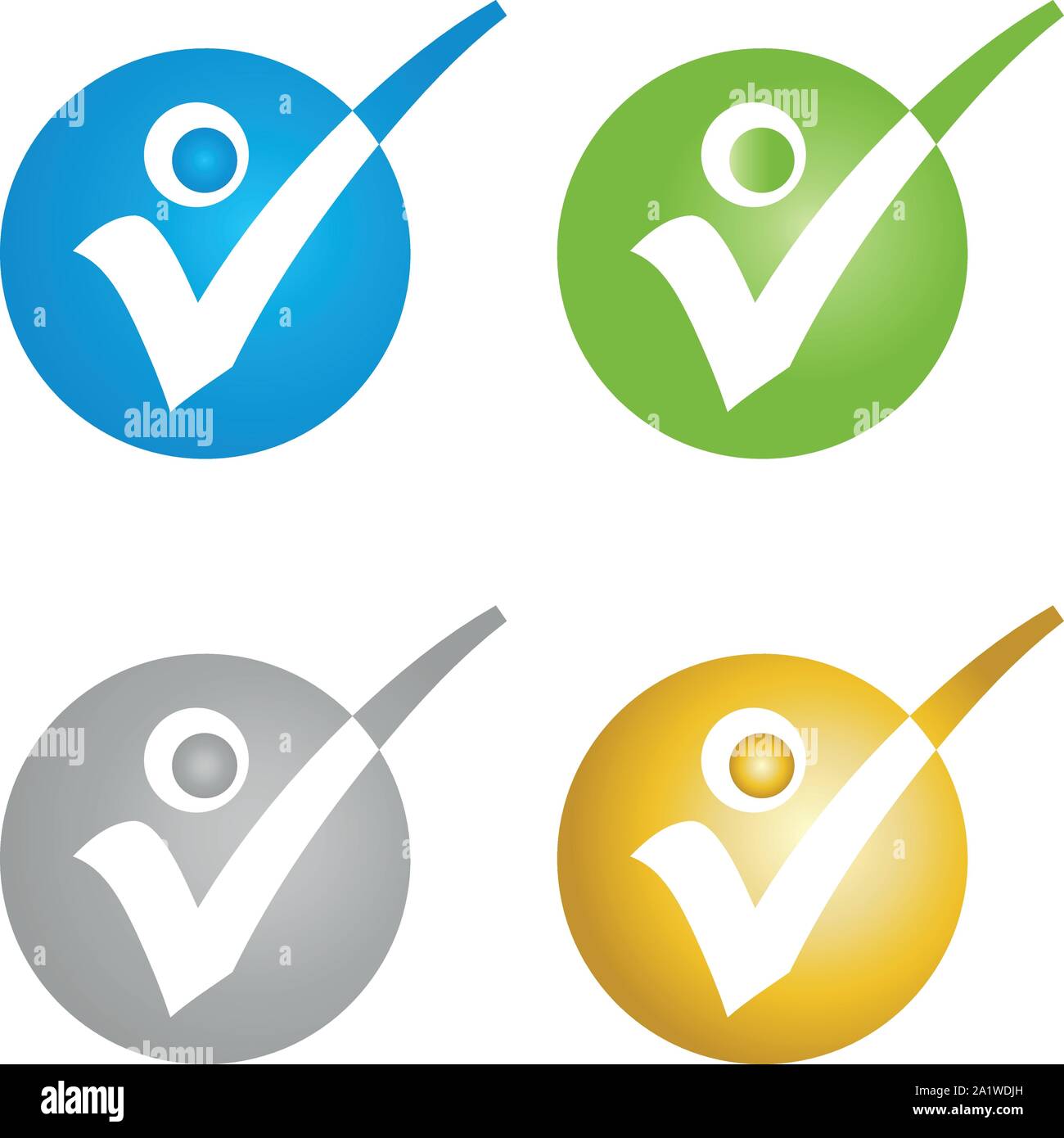Check mark as a person, logo Stock Vector Image & Art - Alamy