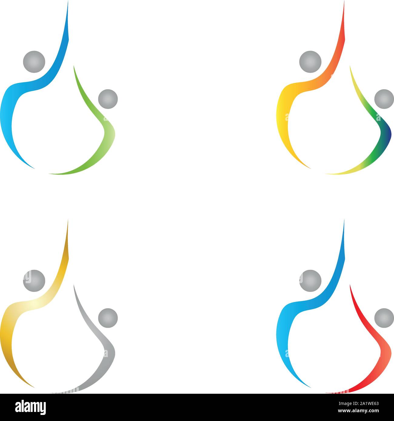 Two persons abstract, couple logo, button Stock Vector Image & Art - Alamy